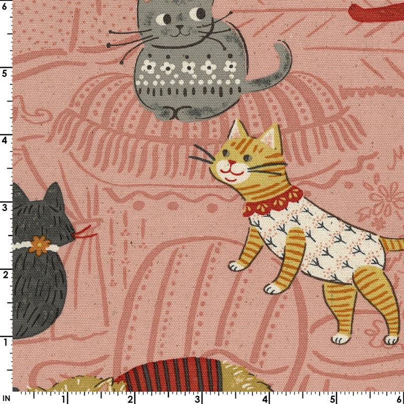 Powerful Animal - Country Cats in Pink (Large Print) | Cotton Oxford ...