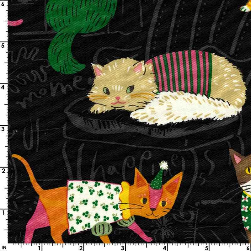 Powerful Animal - Country Cats in Black (Large Print) | Cotton Oxford ...