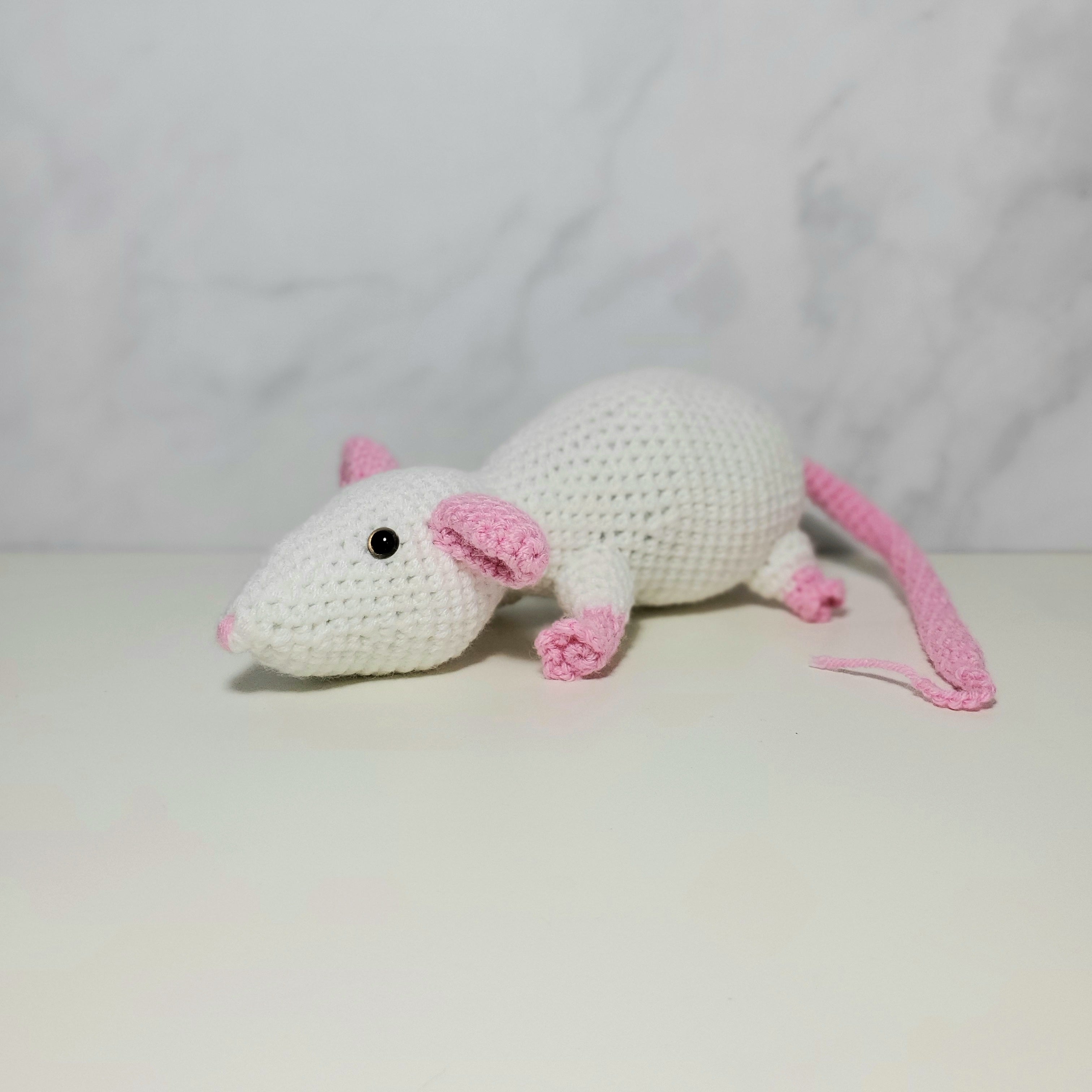 White Mouse Plush Toy – Bee Handmade